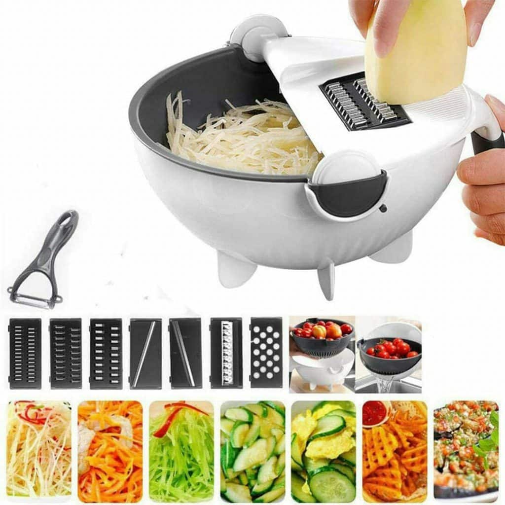 Wet basket vegetables multifunction cutter 9 in1...