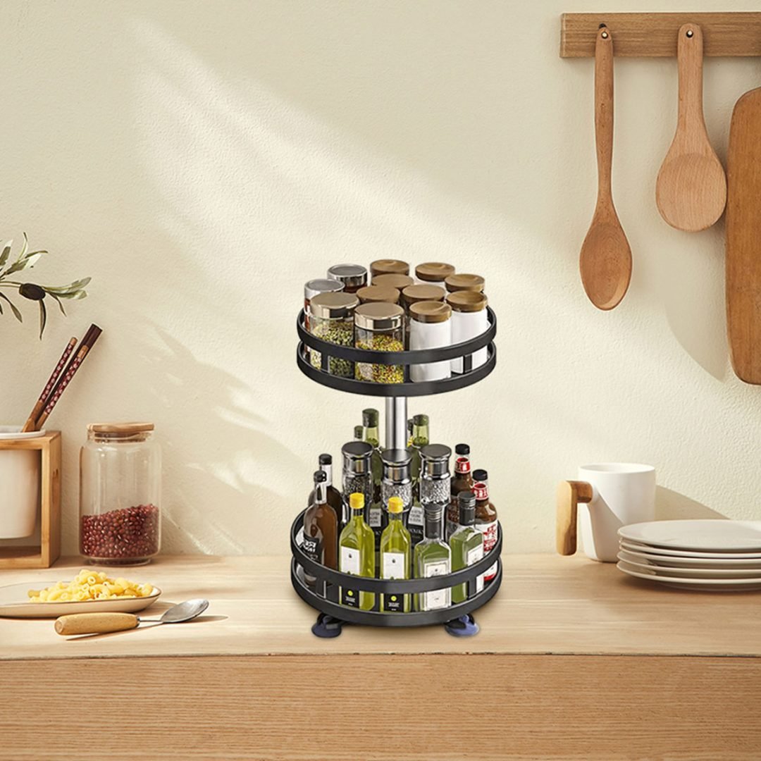 Rotating spice rack maximize cabinet space 360° Rotating...
